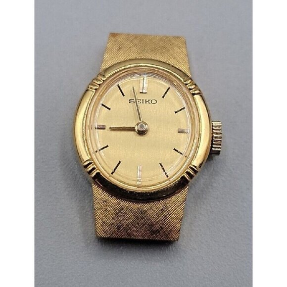 Seiko | Accessories | Vintage Seiko Ladies Watch Gold Tone 7 Jewel No Band 1105549 New Battery ...